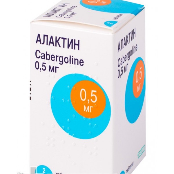 ALACTIN 2 tablets & 8 tablets 0,5mg Cabergoline Алактин - Medicaments
