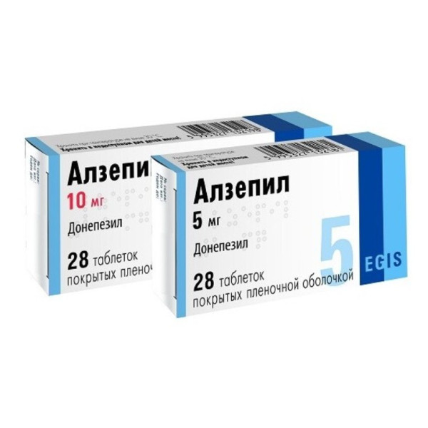 Alzepil 28 tablets 5mg & 10mg Donepezil Alzheimer's disease Алзепил ...