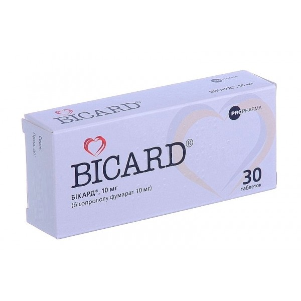 Bicard 30 tablets 5mg & 10mg Bisoprolol Бикард - Medicaments