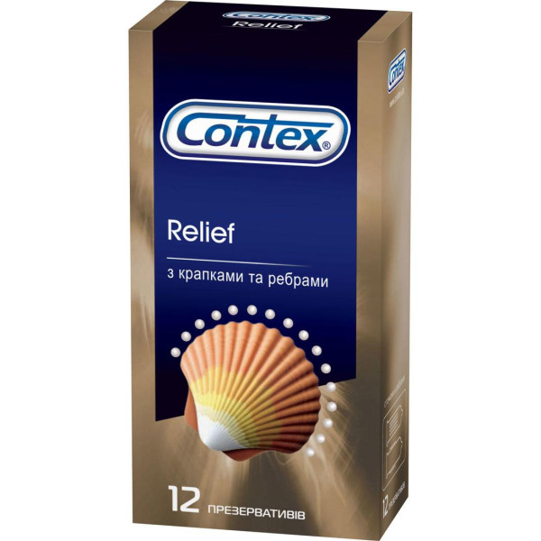 Contex Condoms Relief EVRO 12 condoms Ribs and dots Презервативы Contex ...