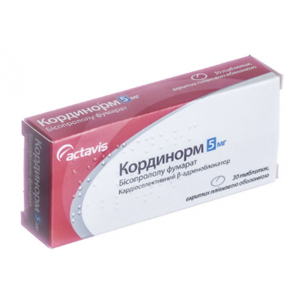 Cordinorm 30 tablets 2,5mg & 5mg & 10mg Bisoprolol Bisoprololum Кординорм