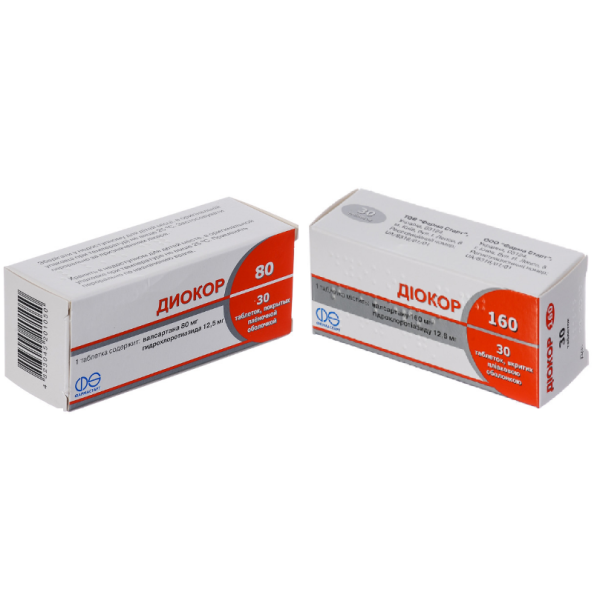 Diocor 30 tablets 80mg & 160mg 12,5mg Valsartan Hydrochlorothiazide ...
