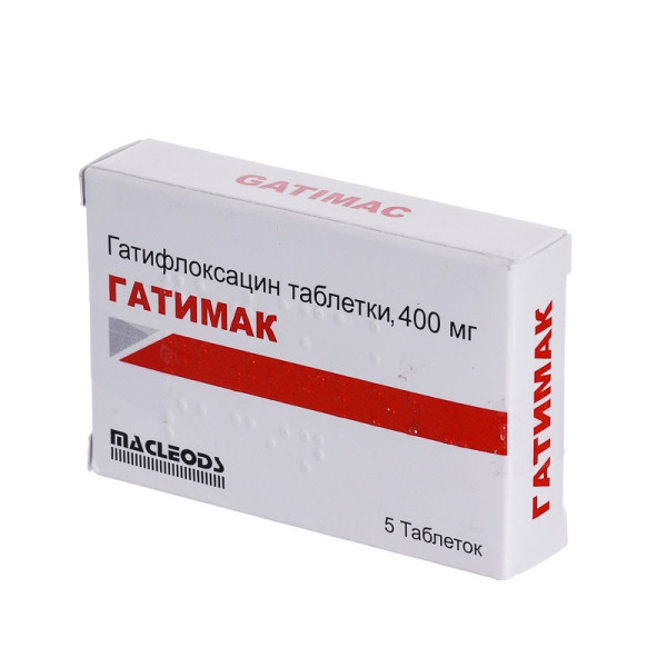 Gatimac 5 tablets 400 mg GATIFLOXACINUM Гатимак - Medicaments