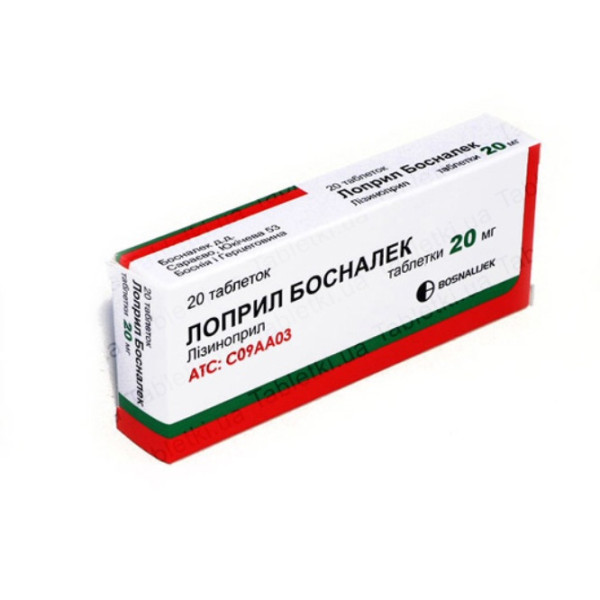 Lopril Bosnalijek 20 tablets 10mg & 20mg Hypertension treatment ...