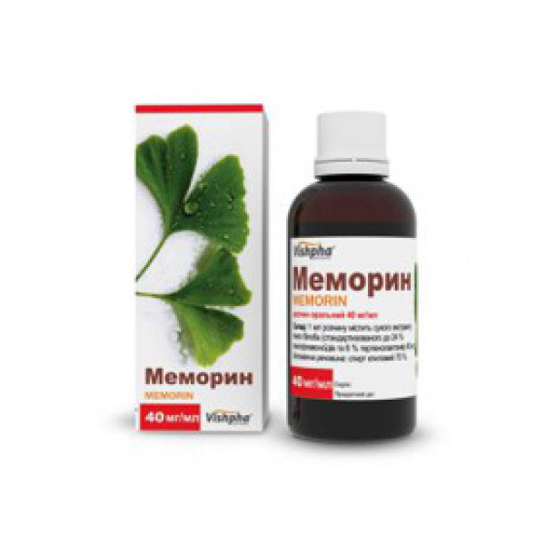 Memorin oral drops 40ml Ginkgo biloba / Maidenhair tree Меморин Memory ...