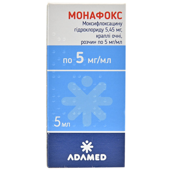 Monafox (Moxifloxacin) 5mg/ml eye drops 5ml Монафокс - Medicaments