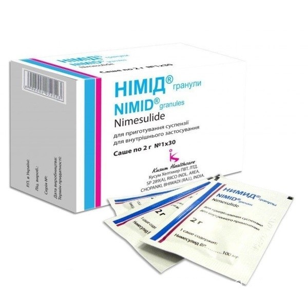 Nimid 30 packs sachet granules 2g 100mg NIMESULIDUM Нимид