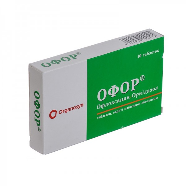 Ofor 10 tabl Ofloxacin Ornіdazol Офор