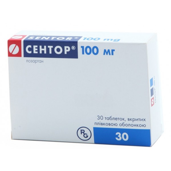 Sentor 30 tablets 100mg Losartan Сентор Hypertension - Medicaments