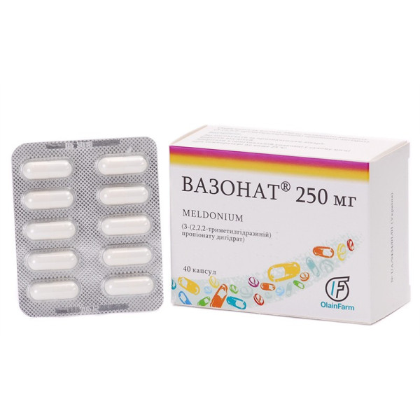 Vazonat 40 tablets 250mg Meldonium dihydrate Вазонат - Anti-Diabetes ...