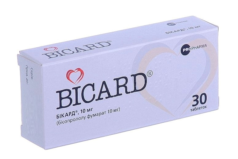 Bicard 30 tablets 5mg & 10mg Bisoprolol Бикард - Medicaments
