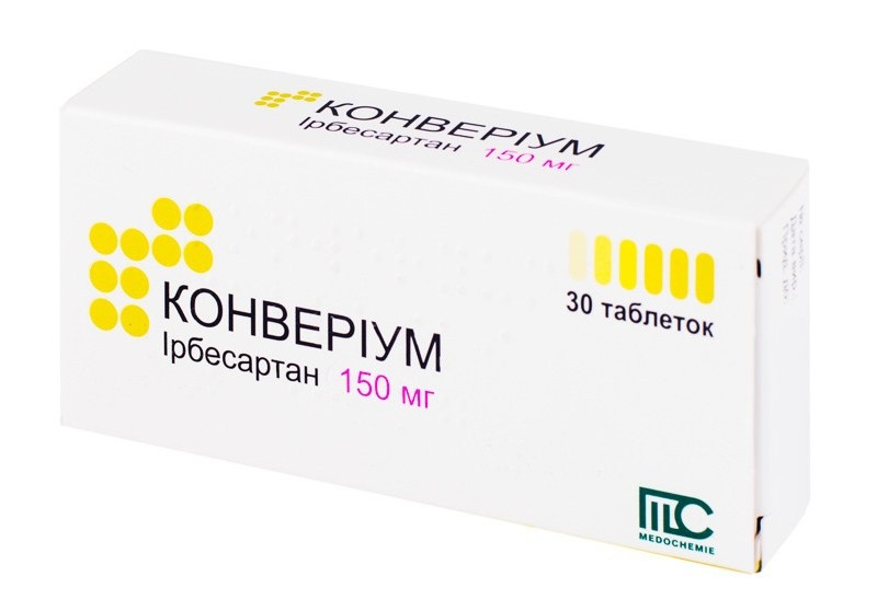 Converium 30 tablets 150mg & 300mg Irbesartan Конвериум - Blood ...