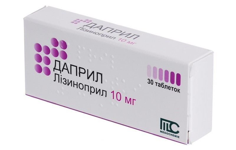 Dapril 30 tablets 5mg & 10mg Lisinopril Даприл - Blood Pressure ...