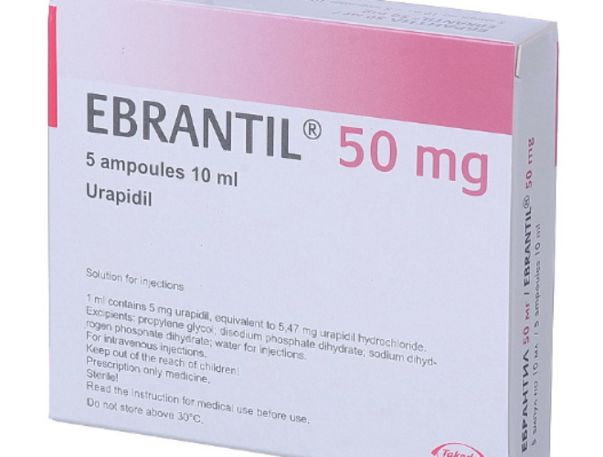 EBRANTIL injection solution 5 ampl 10ml 50mg Urapidil Эбрантил ...
