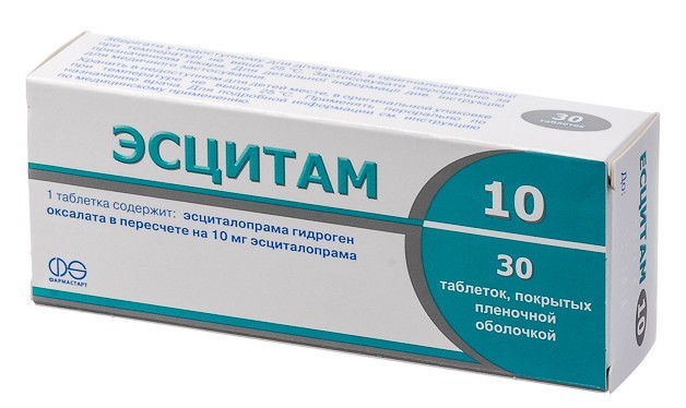 Escitam 30 tablets 10mg Escitalopram Эсцитам Depression - Medicaments