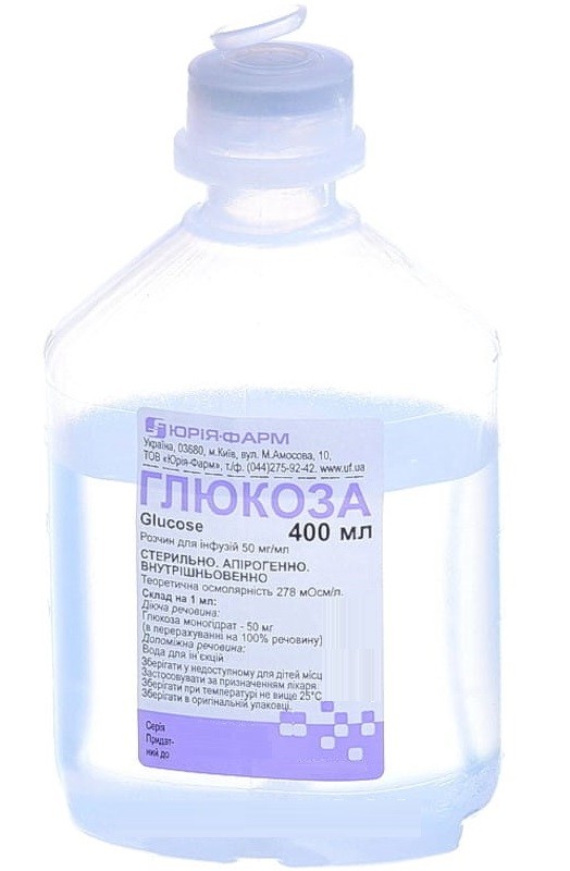 Glucose injection solution 400ml 5% 50mg/ml Глюкоза - Medicaments