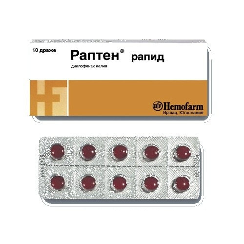 Rapten Rapid 10 tabl 50mg DICLOFENACUM Раптен рапид - Medicaments